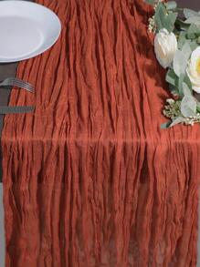 1pc Plain Table Runner, Simple Polyester Kitchen Table Runner For Table ...