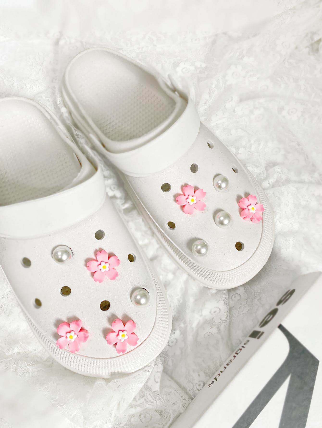 10pcs Cartoon Flower Design Faux Pearl Decor Shoe Decorations, Preppy ...