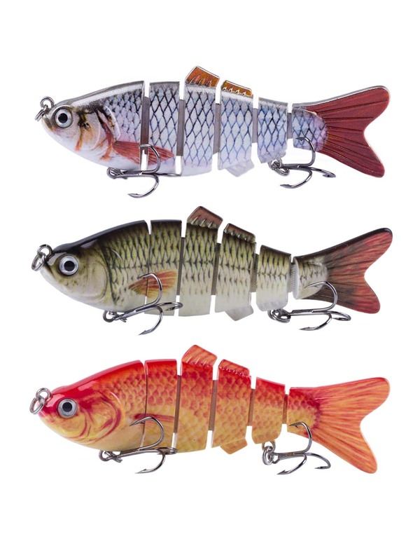 3 pièces Articulé 10cm 17.6g Segmenté Basse Pour Pêche | Mode en ligne ...
