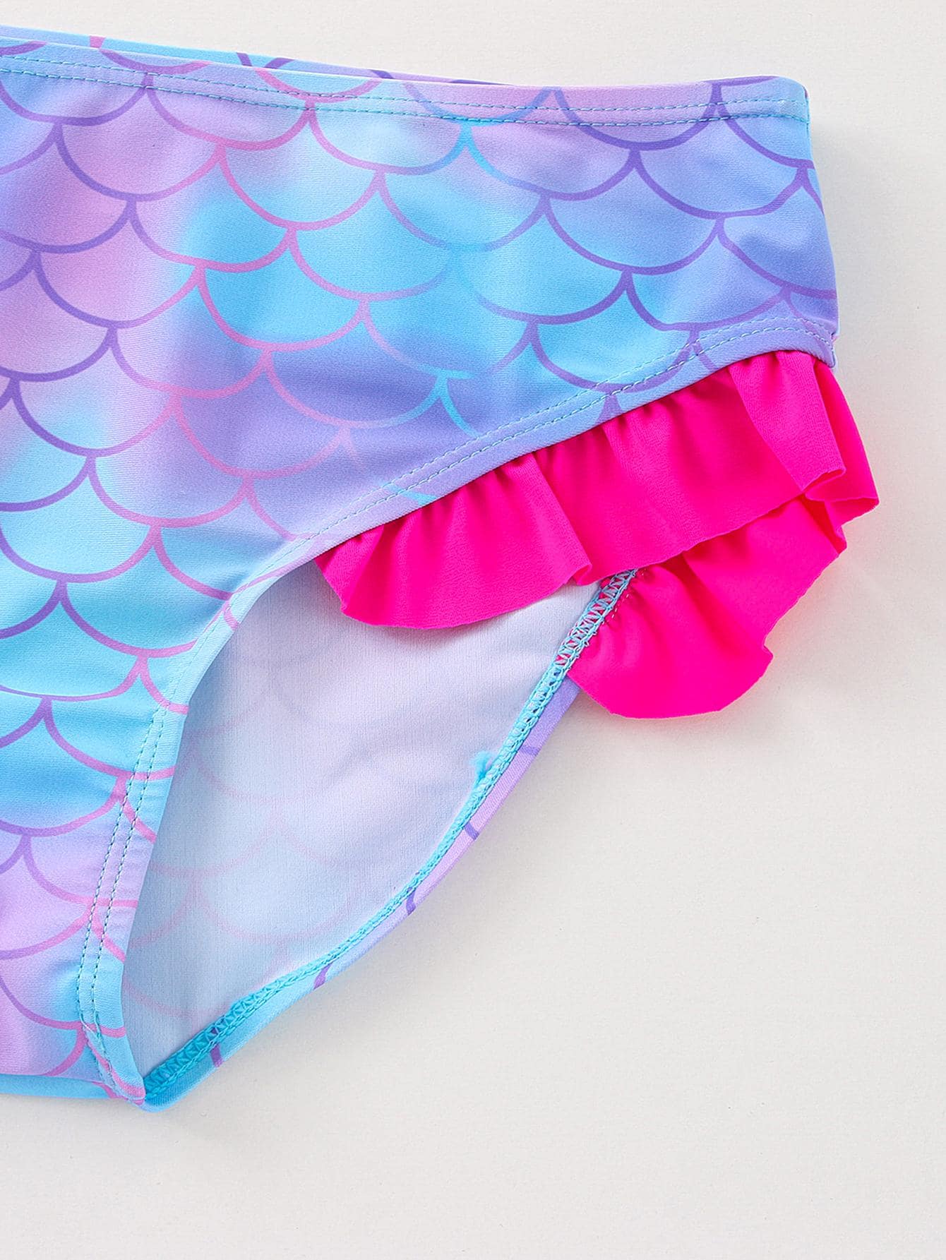 Young Girl Fish Scales Frill Trim Bikini Swimsuit | SHEIN USA