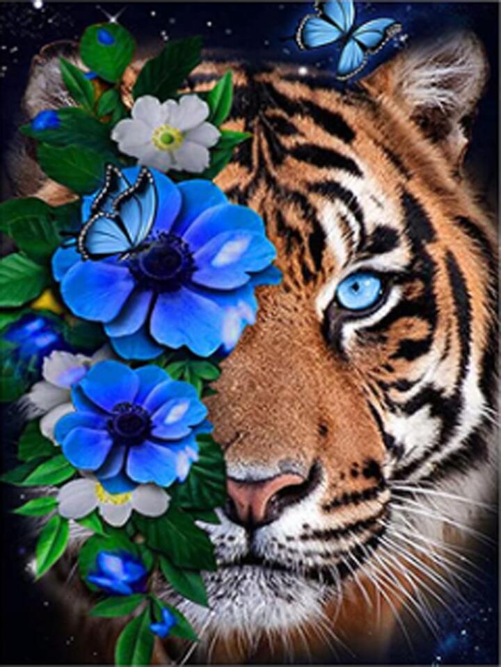 Blue Tiger Print