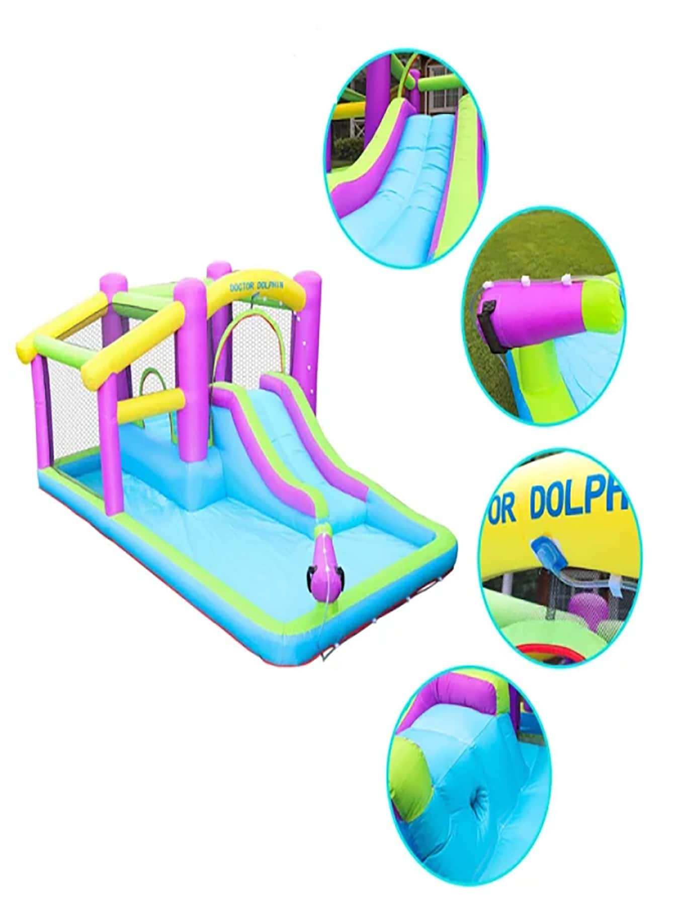 Inflatable Water Slide,Kids Inflatable Water Bounce House,Large Jumping ...