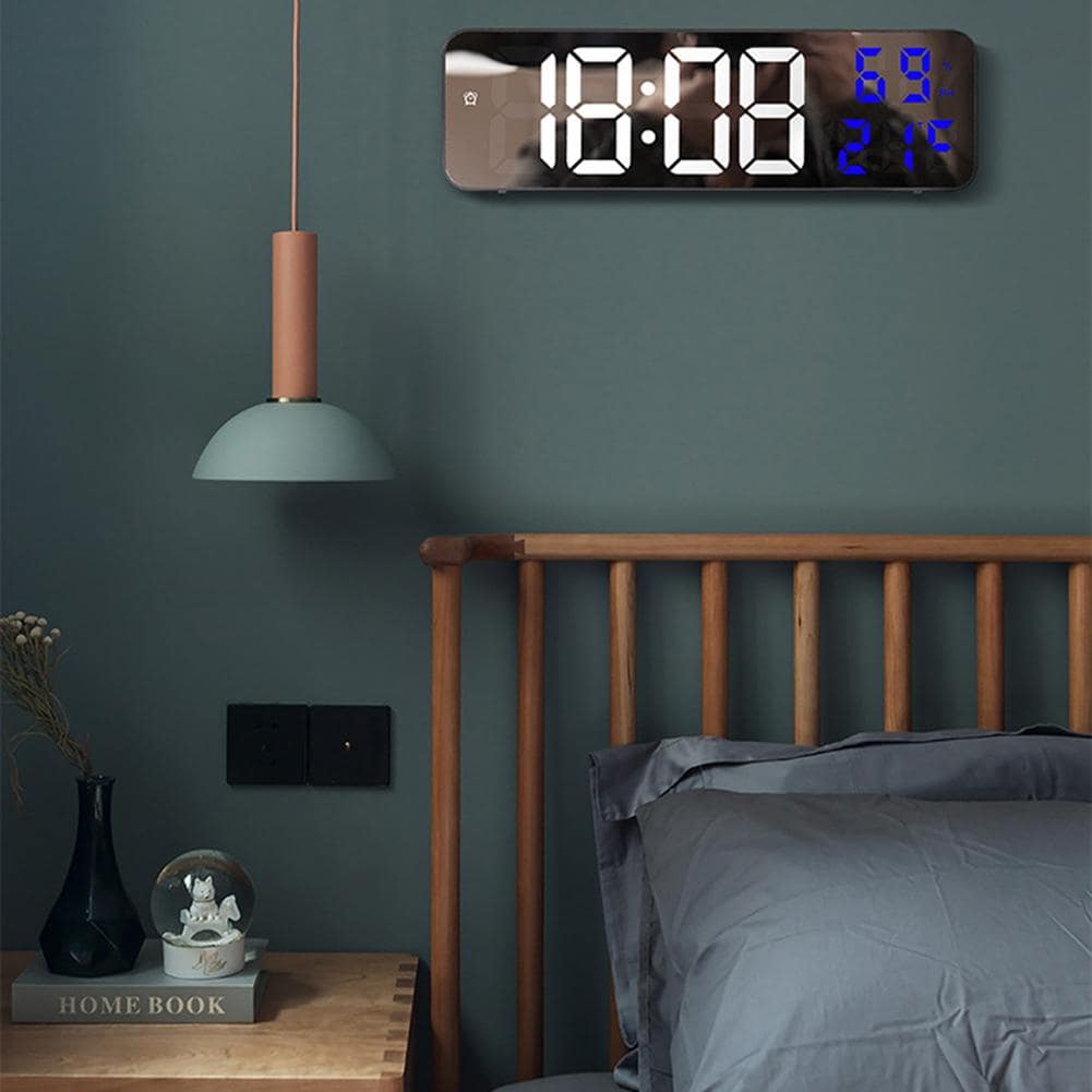 Led Digital Wall Clock Large Screen Wall-mounted Time Temperature ...