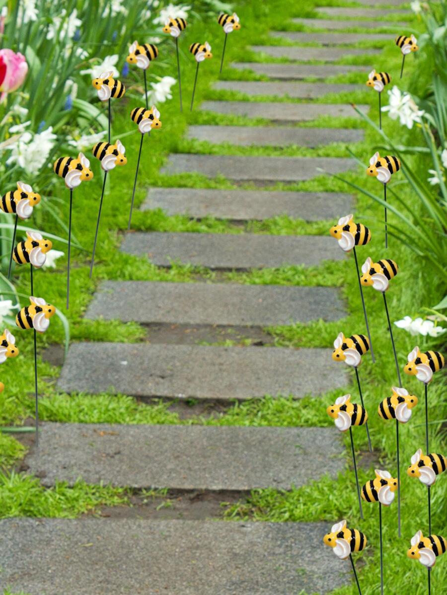 10pcs/set PVC Decorative Garden Stake, Modern Bee Design Decorative ...