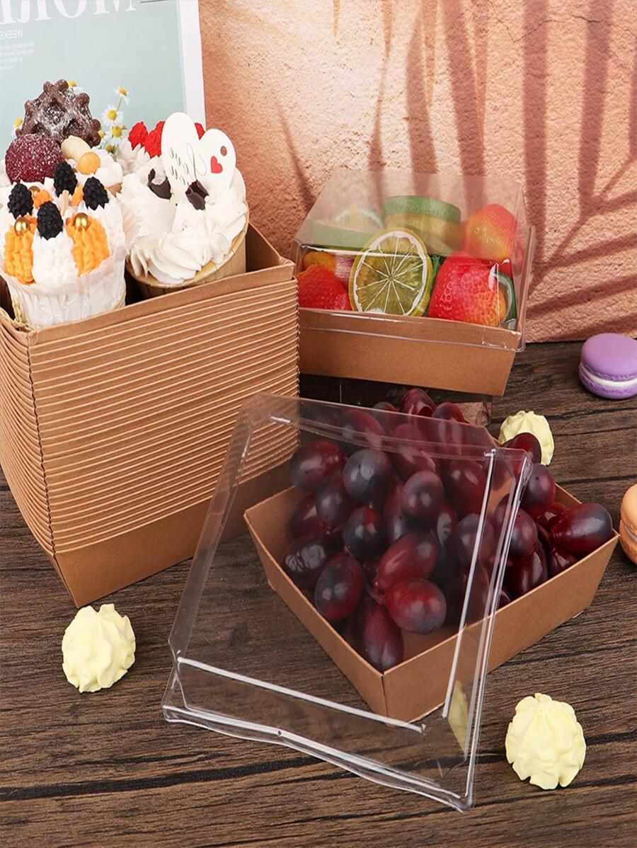 50 Pack Charcuterie Boxes with Clear Lids Sandwich Box Hot Dog ...