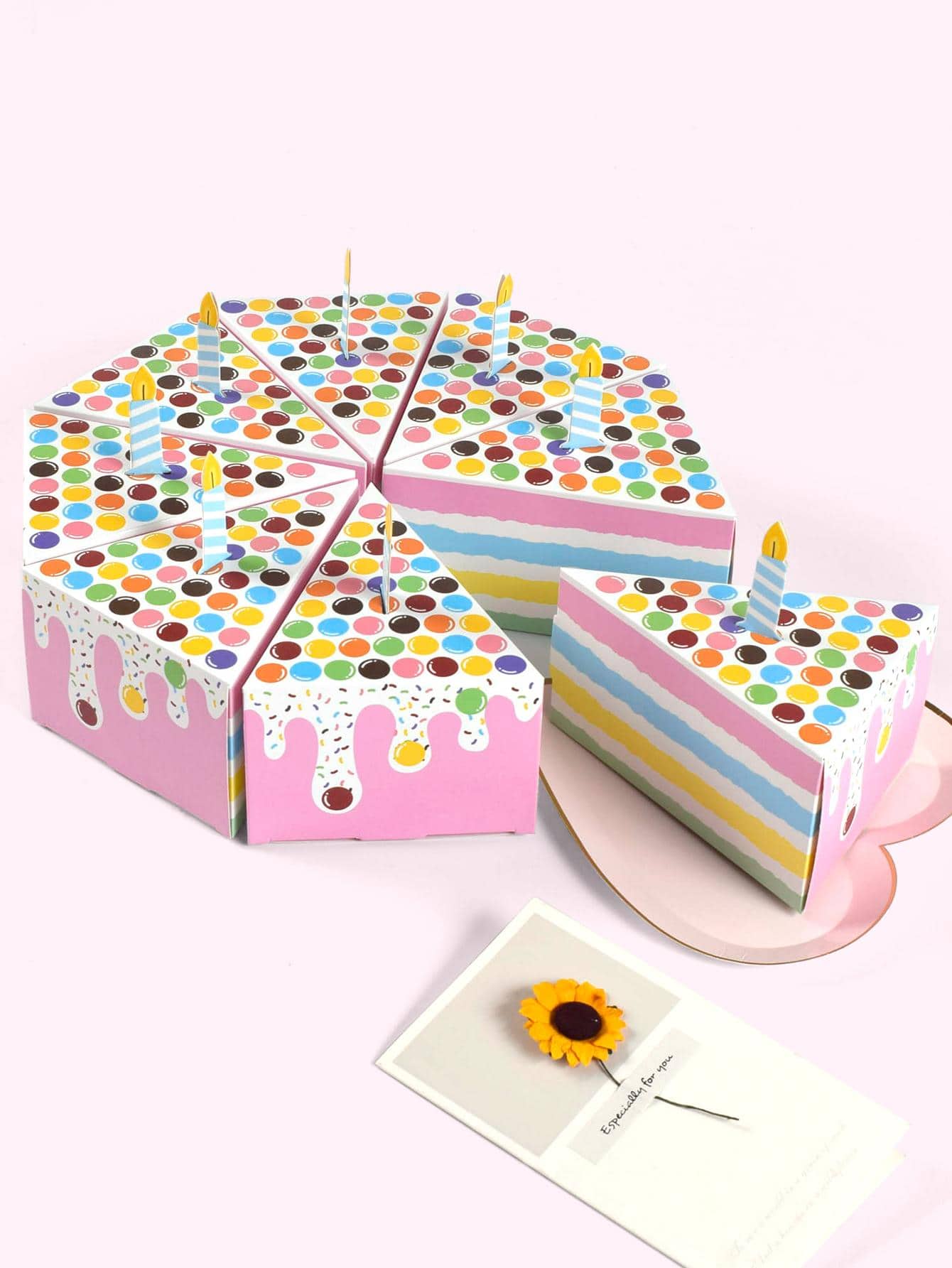 10pcs/Pack Triangular Cake Shaped Creative Gift Box For Birthday Party ...