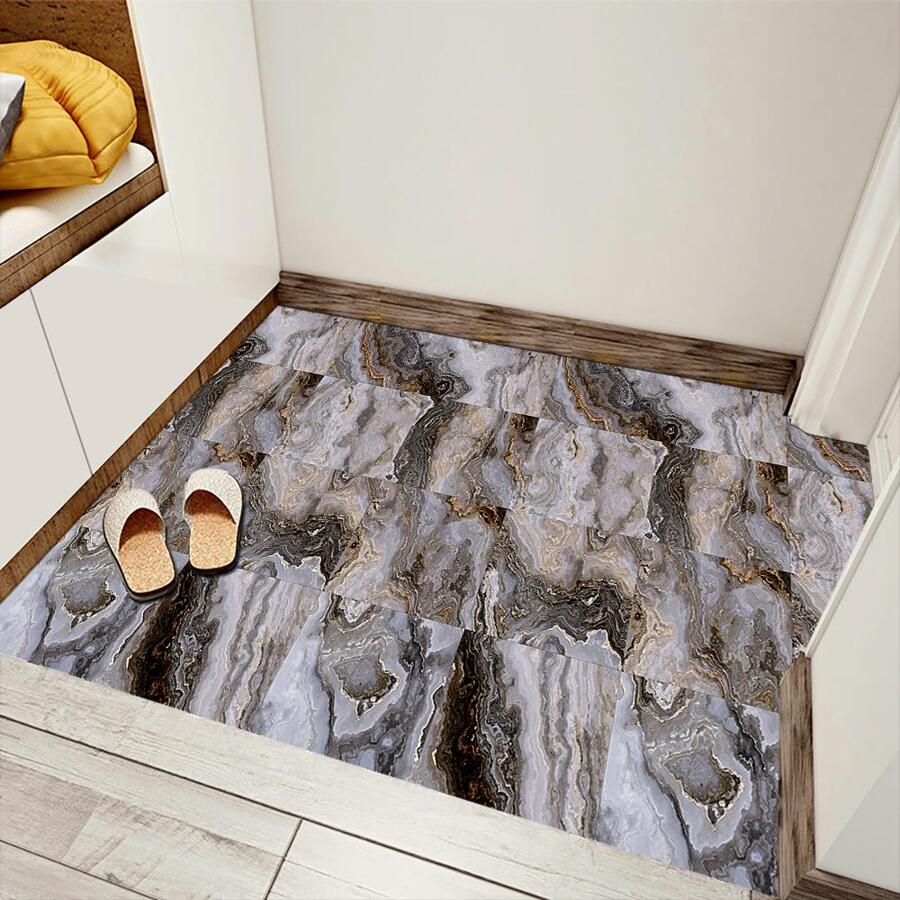 10pcs PVC Floor Sticker, Modern Marble Pattern Floor Sticker For Home ...