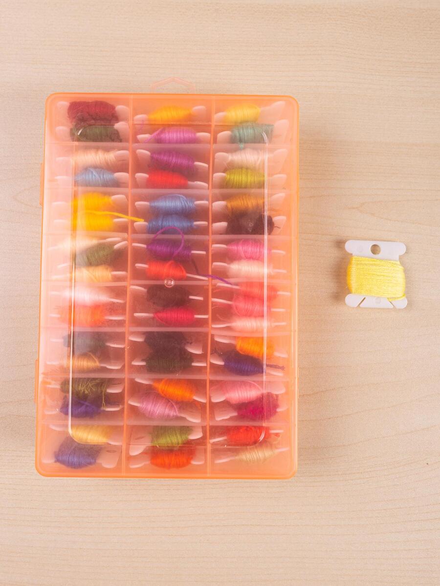 1 Box With 50 Colors Embroidery/Cross Stitch Floss Skeins, 6 Strands ...