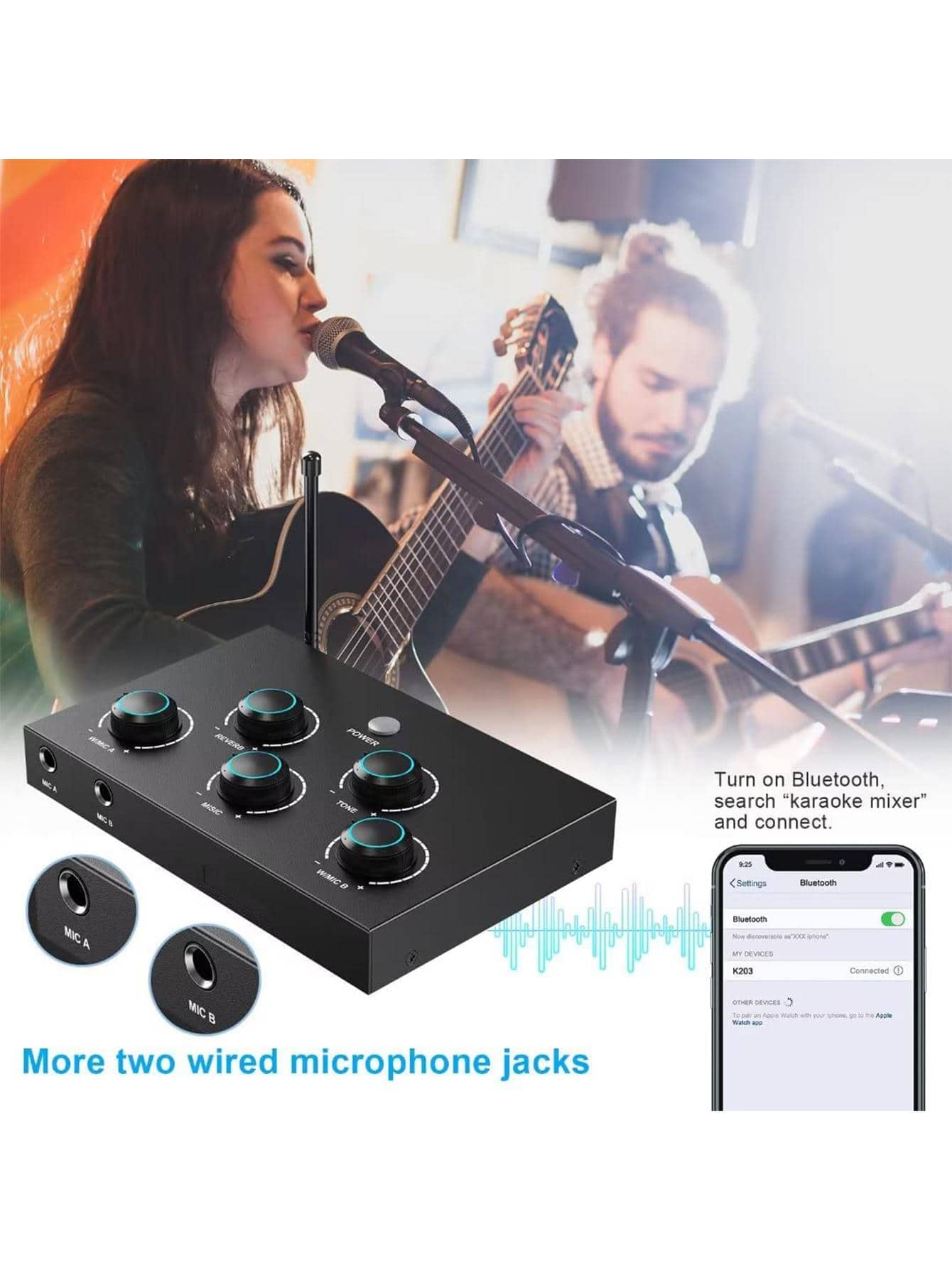 DIGITNOW! Karaoke Microphone Mixer System Set With Dual UHF Wireless ...