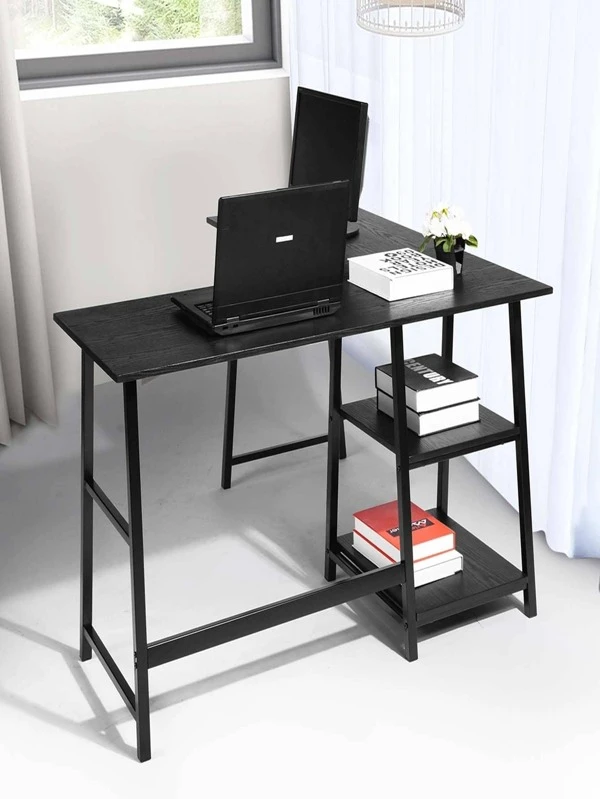 L-Shaped Corner Computer Desk with Open Shelves | SHEIN USA