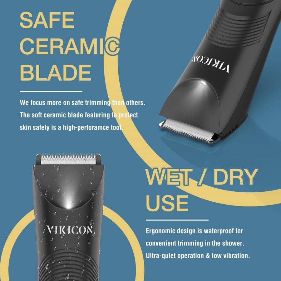 VIKICON Groin&Body Trimmer for Men, Electric Ball Shaver, Replaceable ...