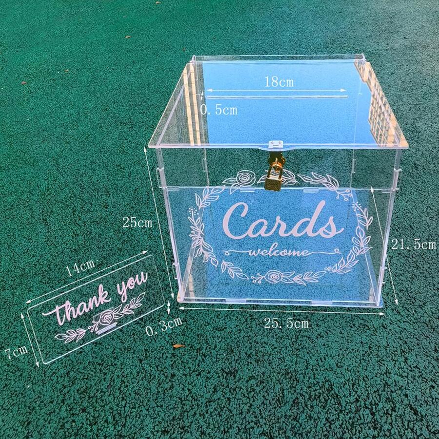 Wedding Card Box for Wedding Reception, Clear Card Boxes with Lock ...