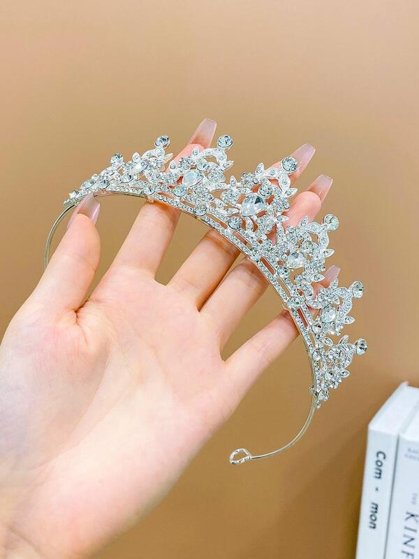 1pc Girls Rhinestone Crown Design Glamorous Headband For Hair ...