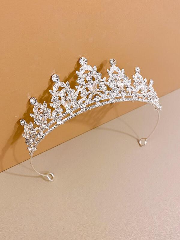 1pc Girls Rhinestone Crown Design Glamorous Headband For Hair ...