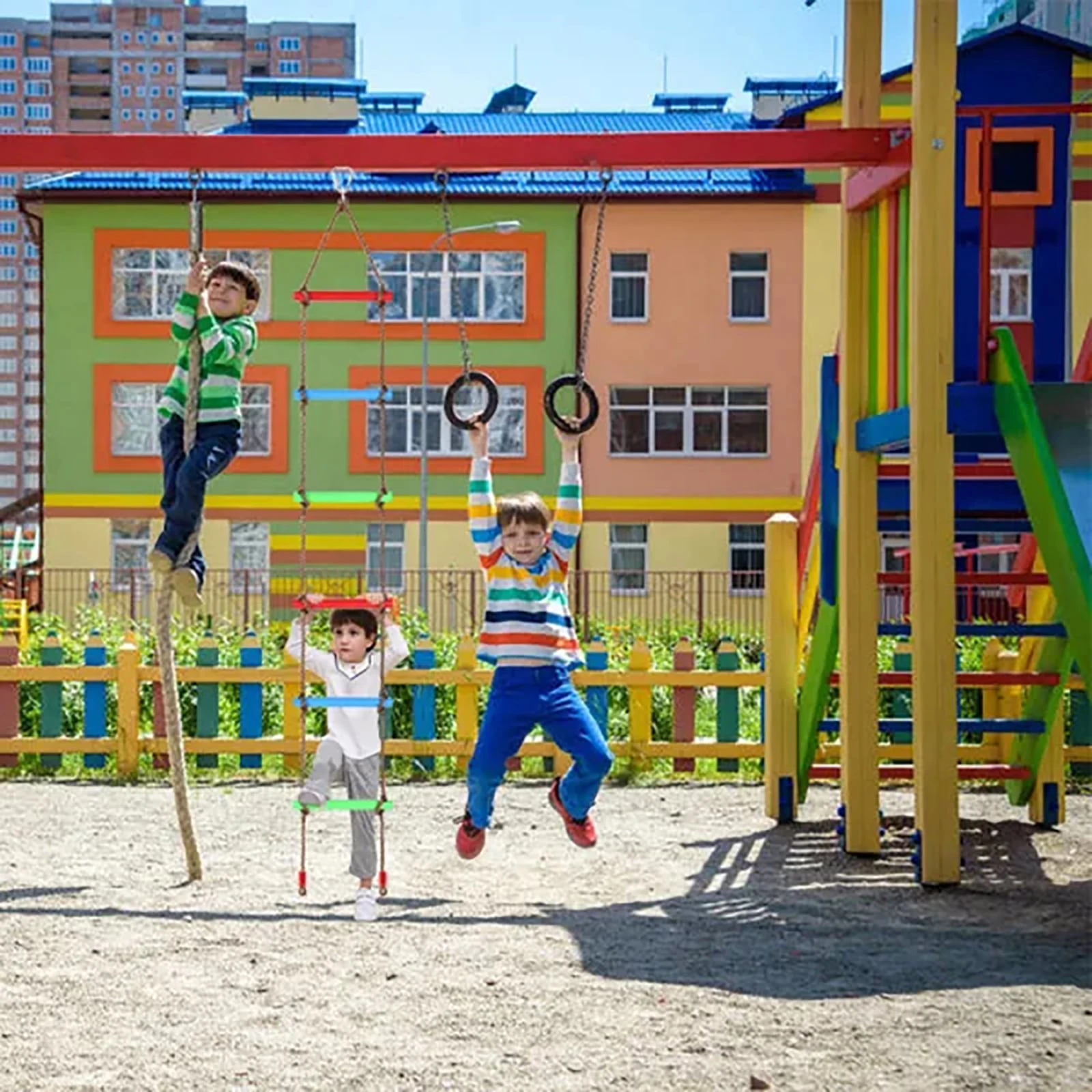 Climbing rope ladder children's tree swing, 7.2 foot rope ladder; Steel ...