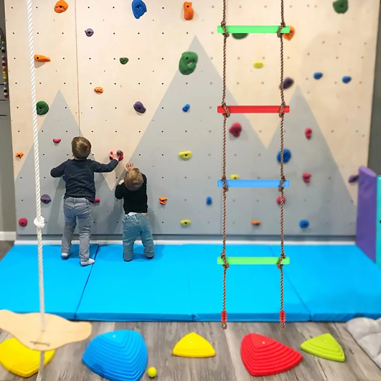 Climbing rope ladder children's tree swing, 7.2 foot rope ladder; Steel ...