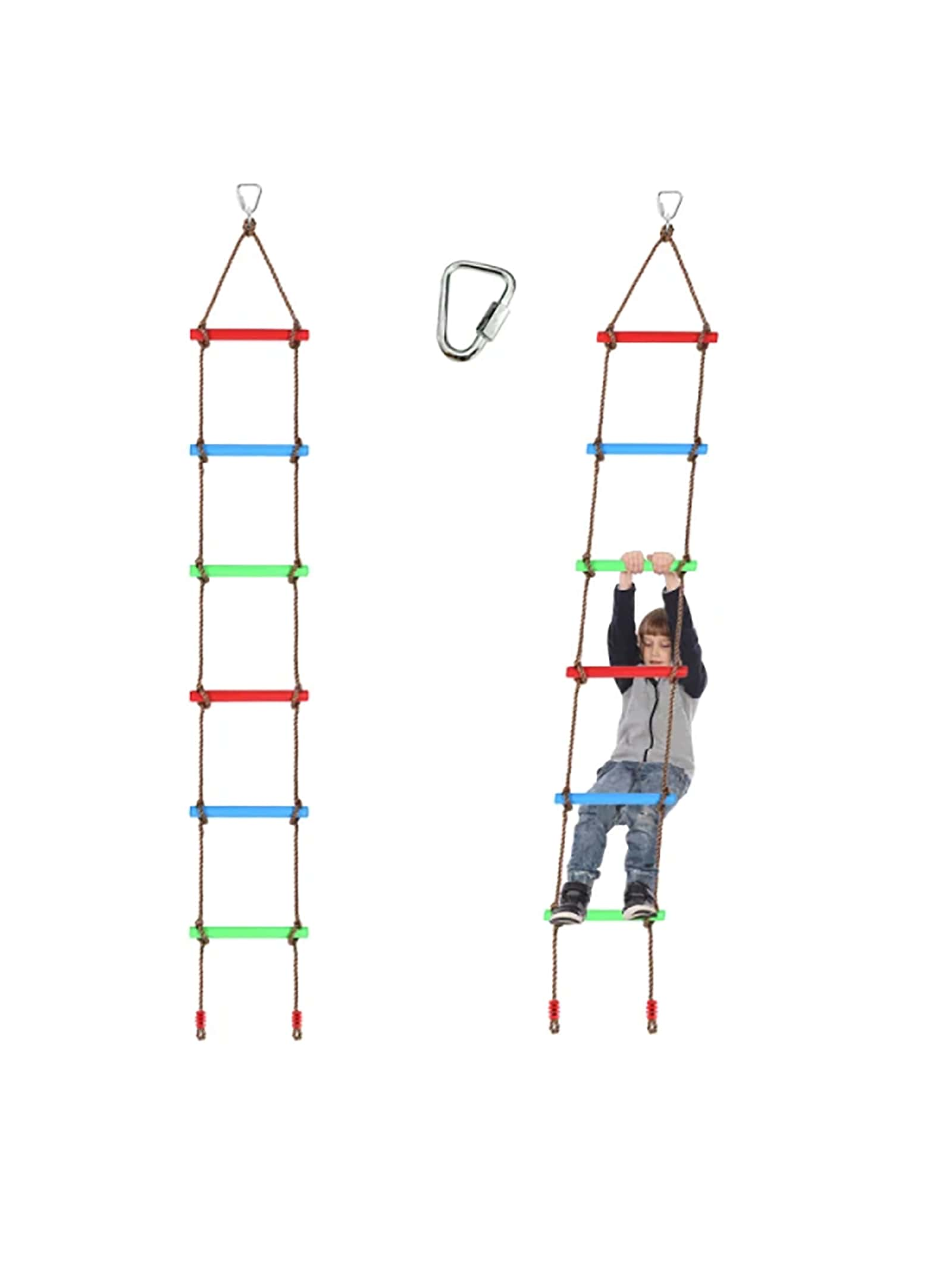 Climbing rope ladder children's tree swing, 7.2 foot rope ladder; Steel ...