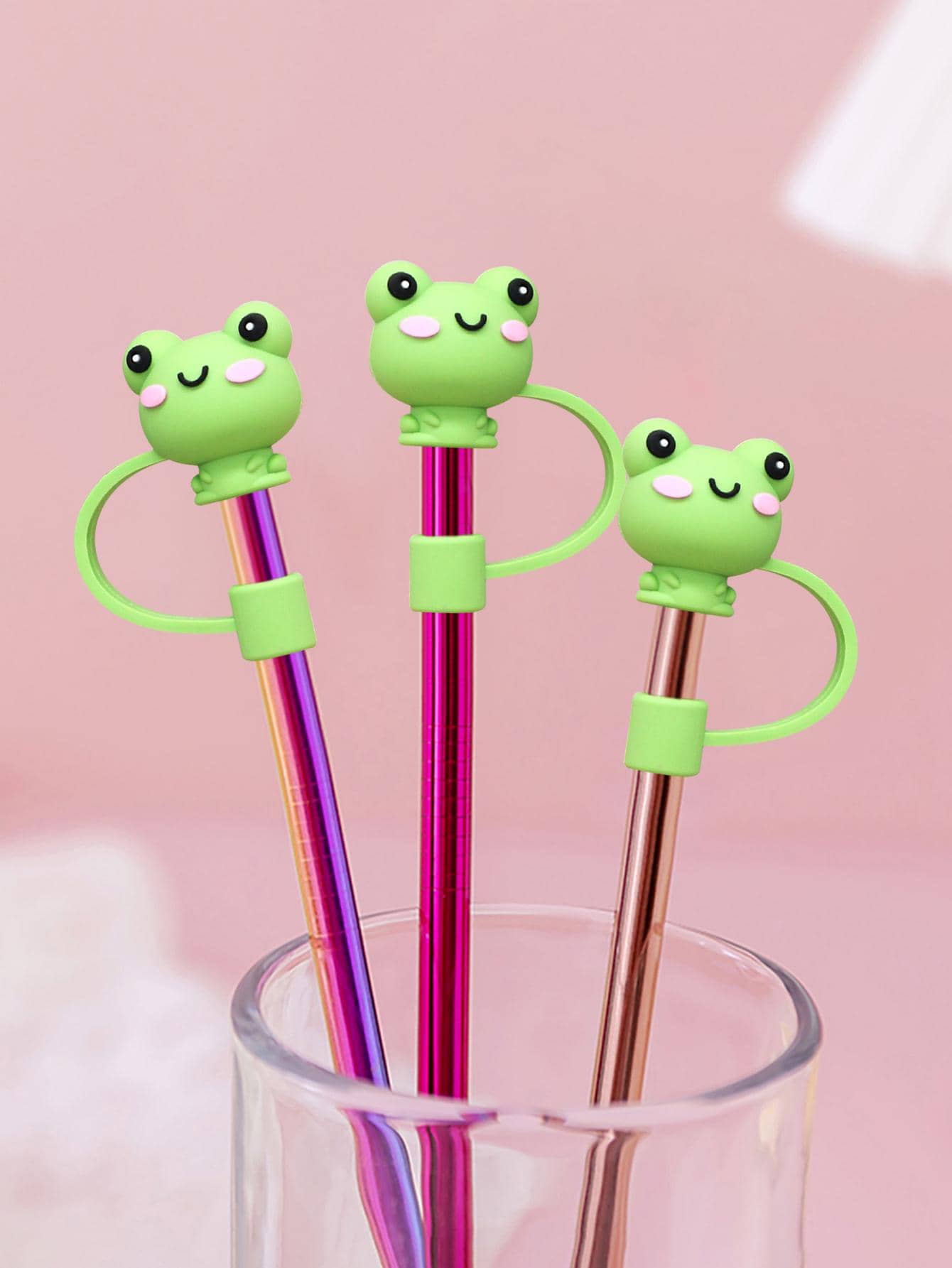 2pcs Cartoon Frog Decor Straw | SHEIN USA