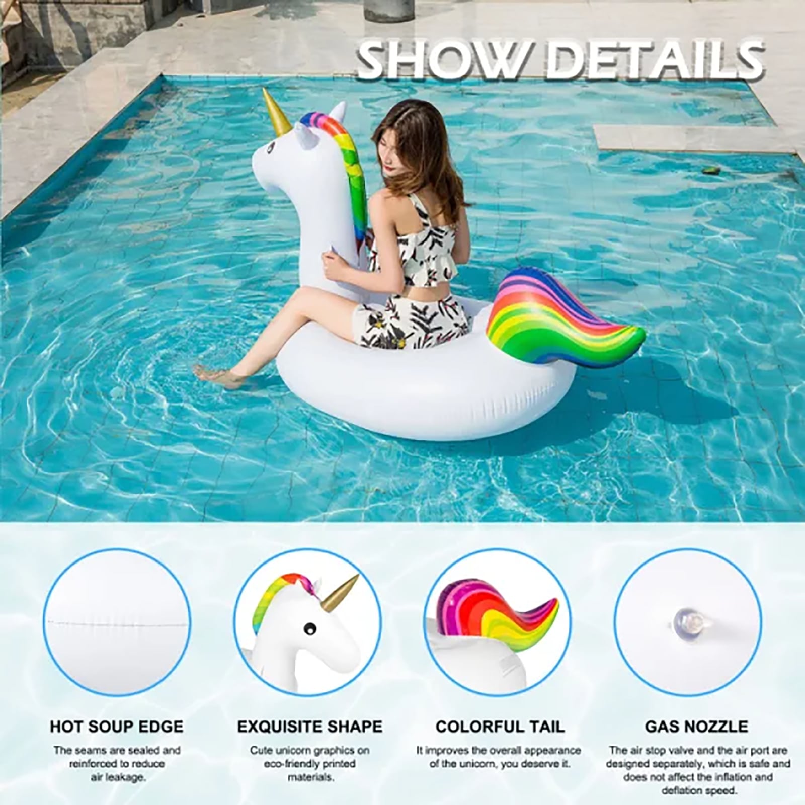 Giant Swimming Pool Float;Giant Unicorn Inflatable Pool Float - Large ...