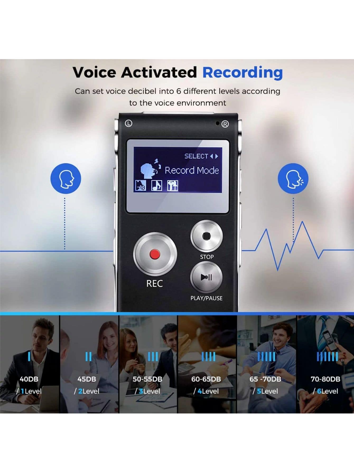 Voice Recorder 8GB Voice Recorder with Playback for Lectures - USB ...