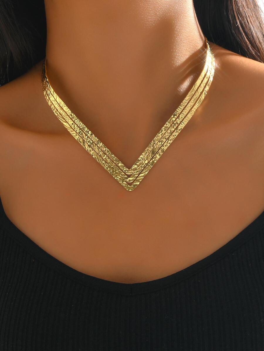 Minimalist Layered V Shaped Chain Necklace | SHEIN USA