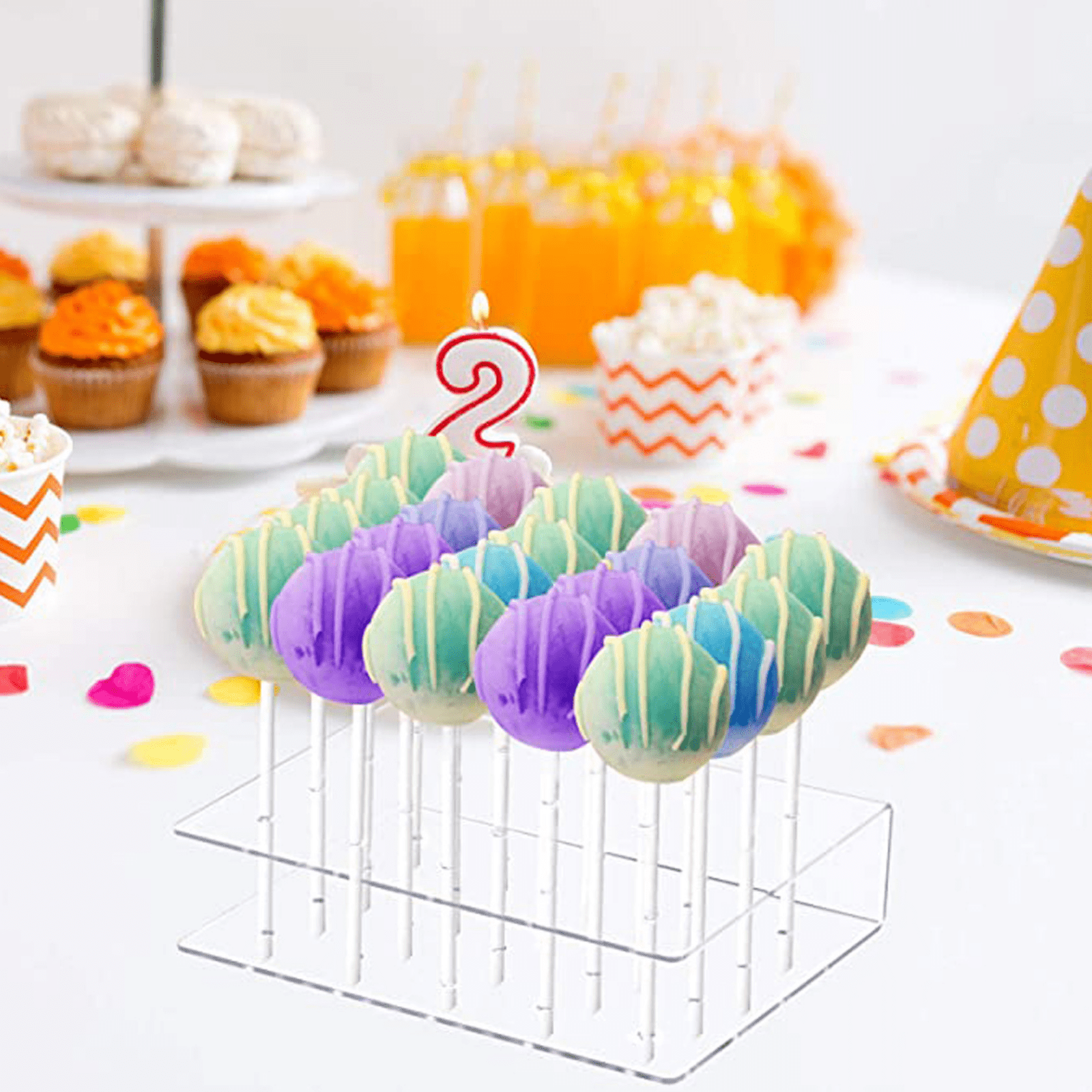 Transparent (2 pieces) DIY transparent 20 hole rectangular cake rack ...