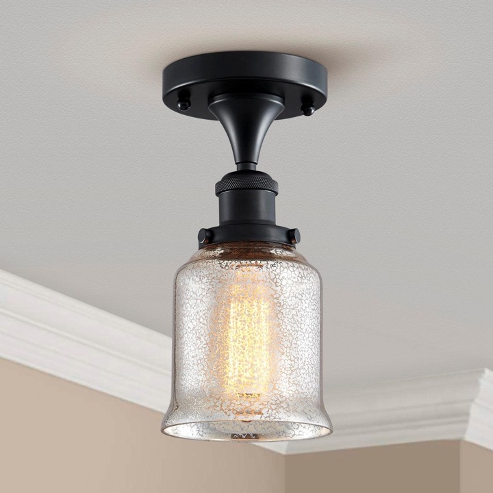 Mercury Glass Flush Mount Ceiling Light | Shelly Lighting