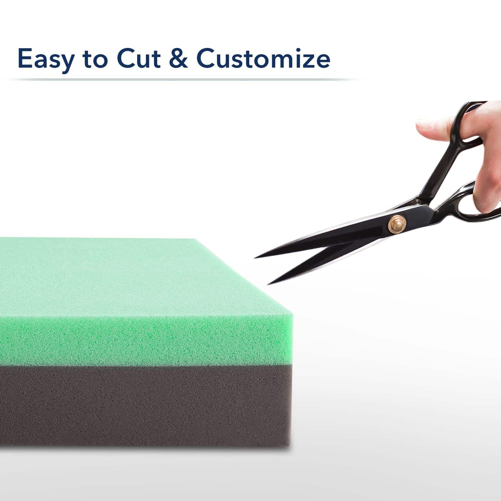 4 Inch RV Mattress Topper Memory Foam, Dual Layer Green Tea Bed Topper ...