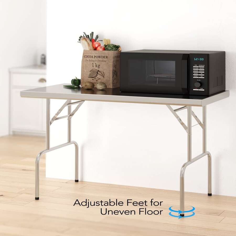 Stainless Steel Folding Table 48" x 24", [NSF Certified][Heavy Duty ...