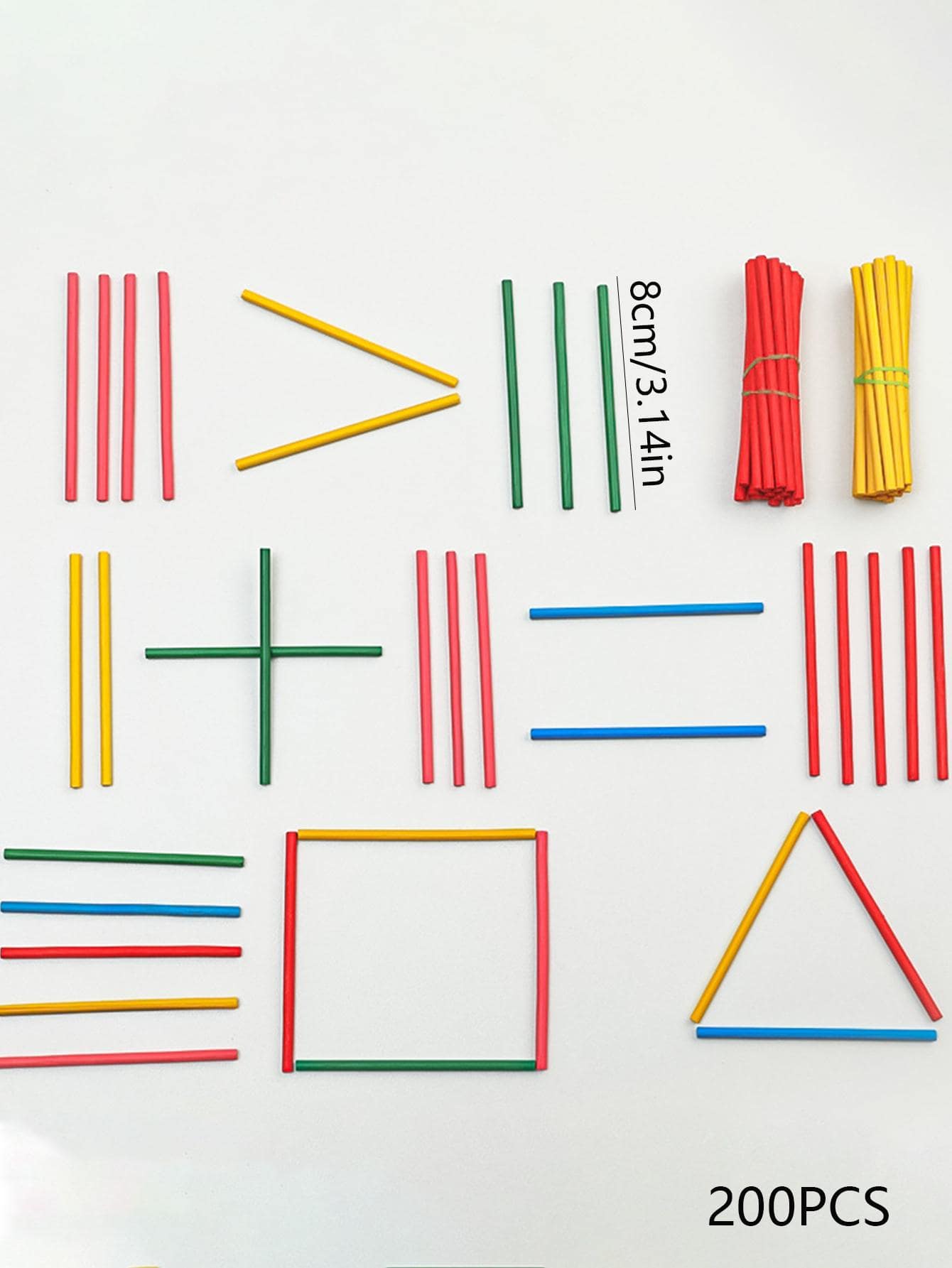 200pcs Mixed Color Wooden Intelligence Stick, Simple Multi-purpose Math ...