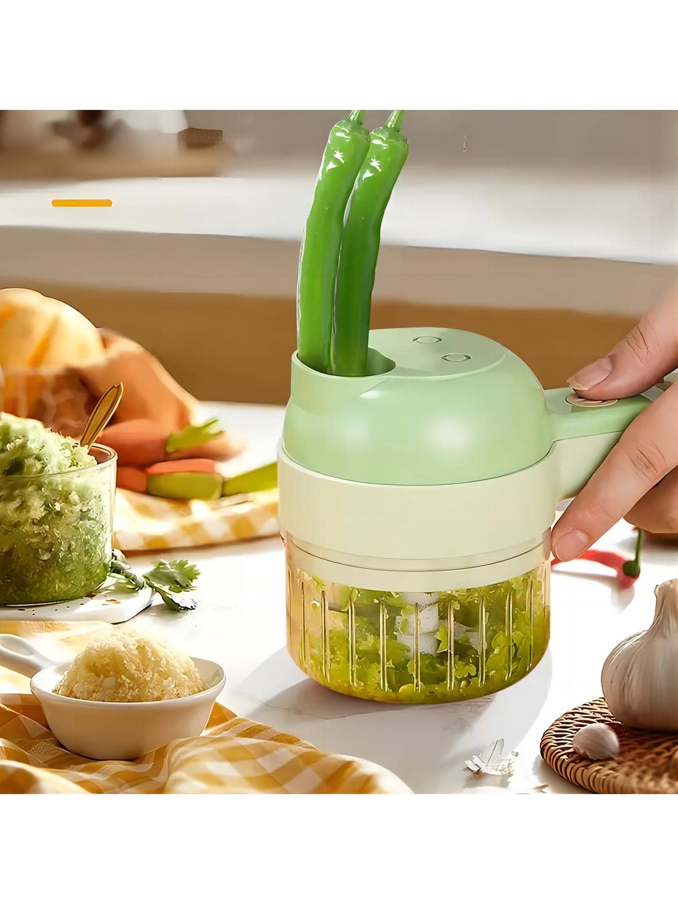 Portable 4 in 1 Electric Vegetable Slicer Set, Wireless Food Processor ...
