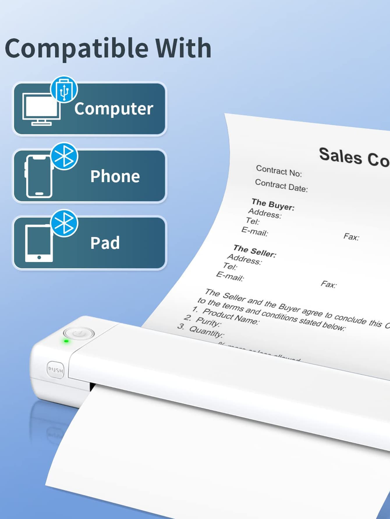 Phomemo M08F Letter Printer - Portable Printer Wireless for Travel ...