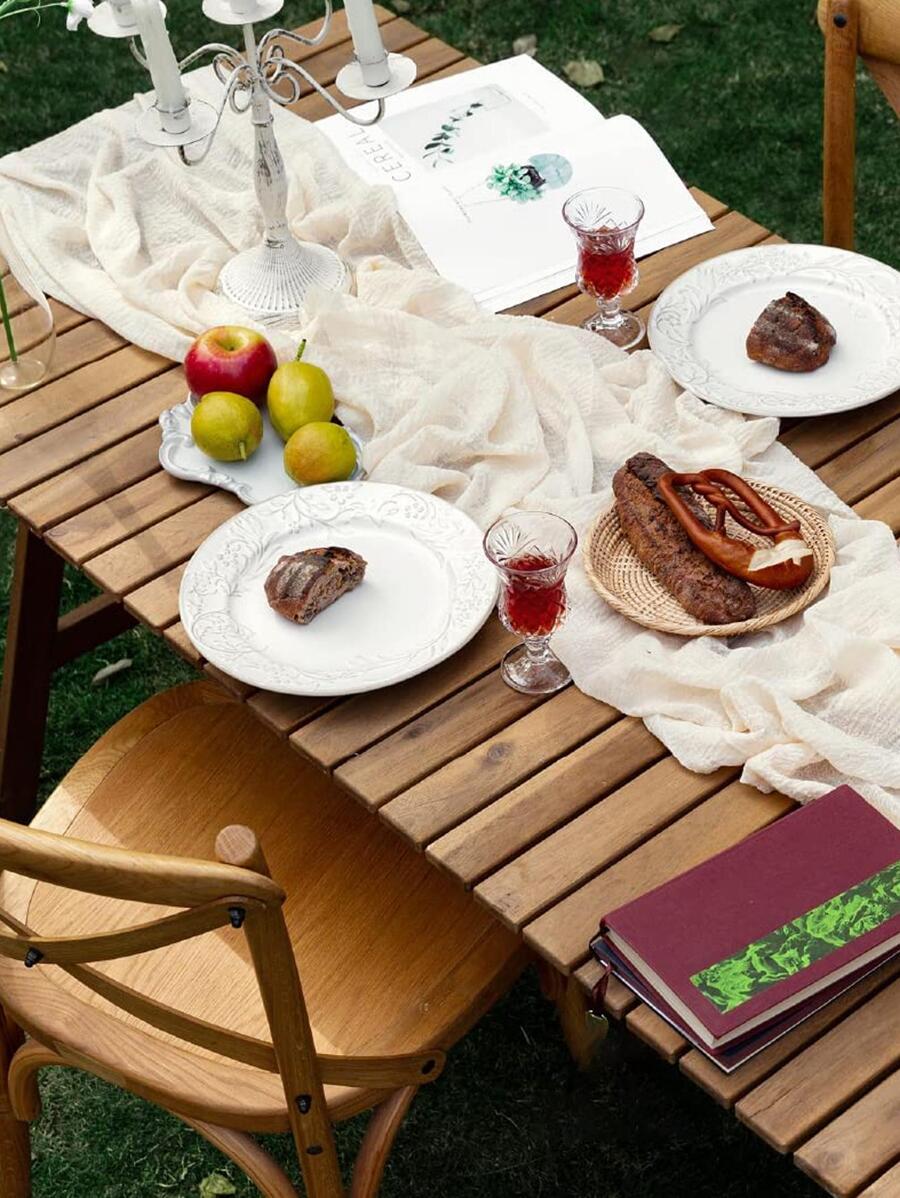 1pc Plain Color Table Runner, Modern Polyester Table Liner Decoration ...