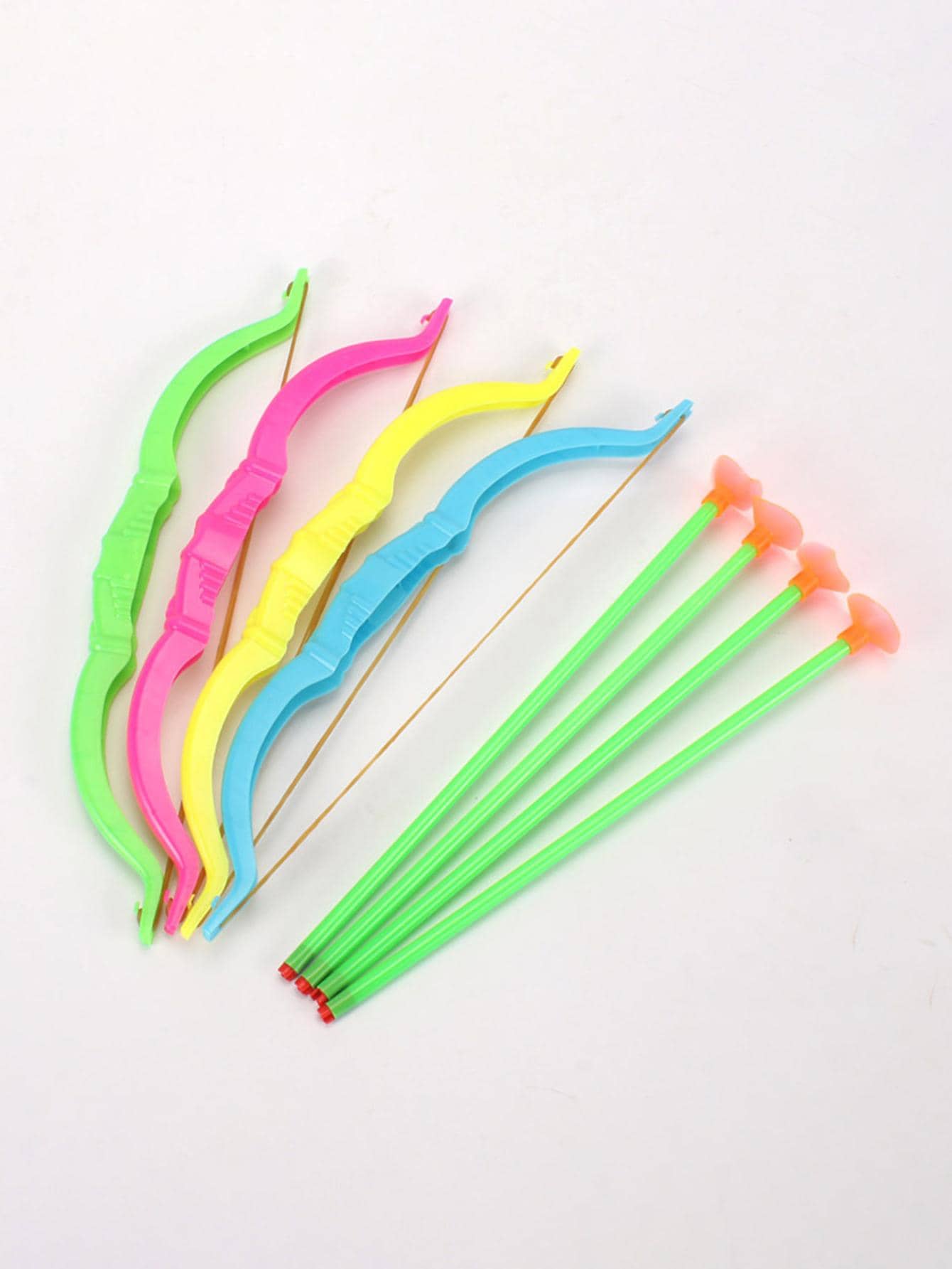 5pcs Imitation Shooting Plastic Bow And Arrow Set (random Color ...