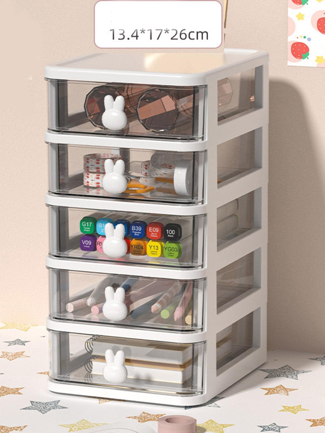 1pc Plastic Desktop Storage Box, Minimalist Multi-layer Desk Storage ...