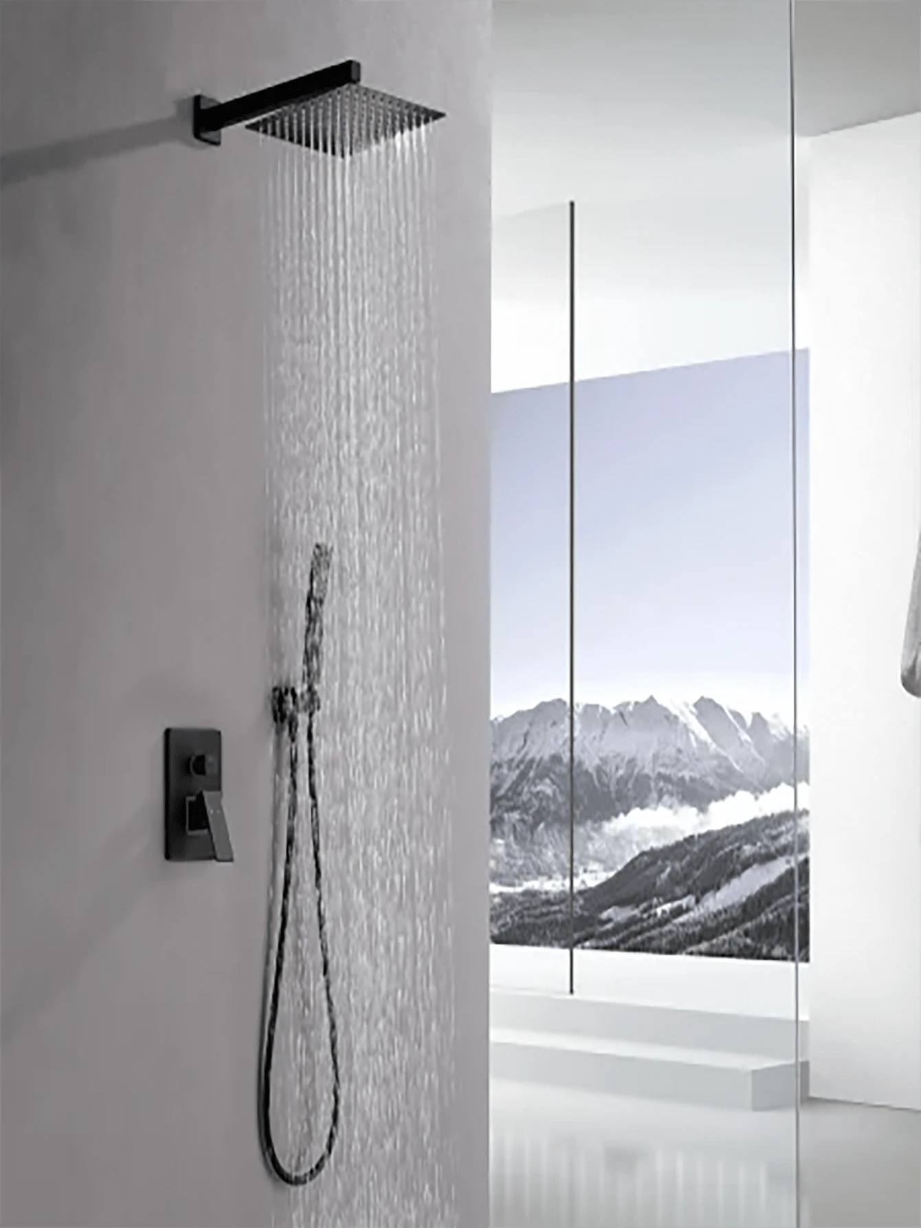 12 Inch Ceiling Mounted Shower System ,Rain Mixer Shower Combo Set ...