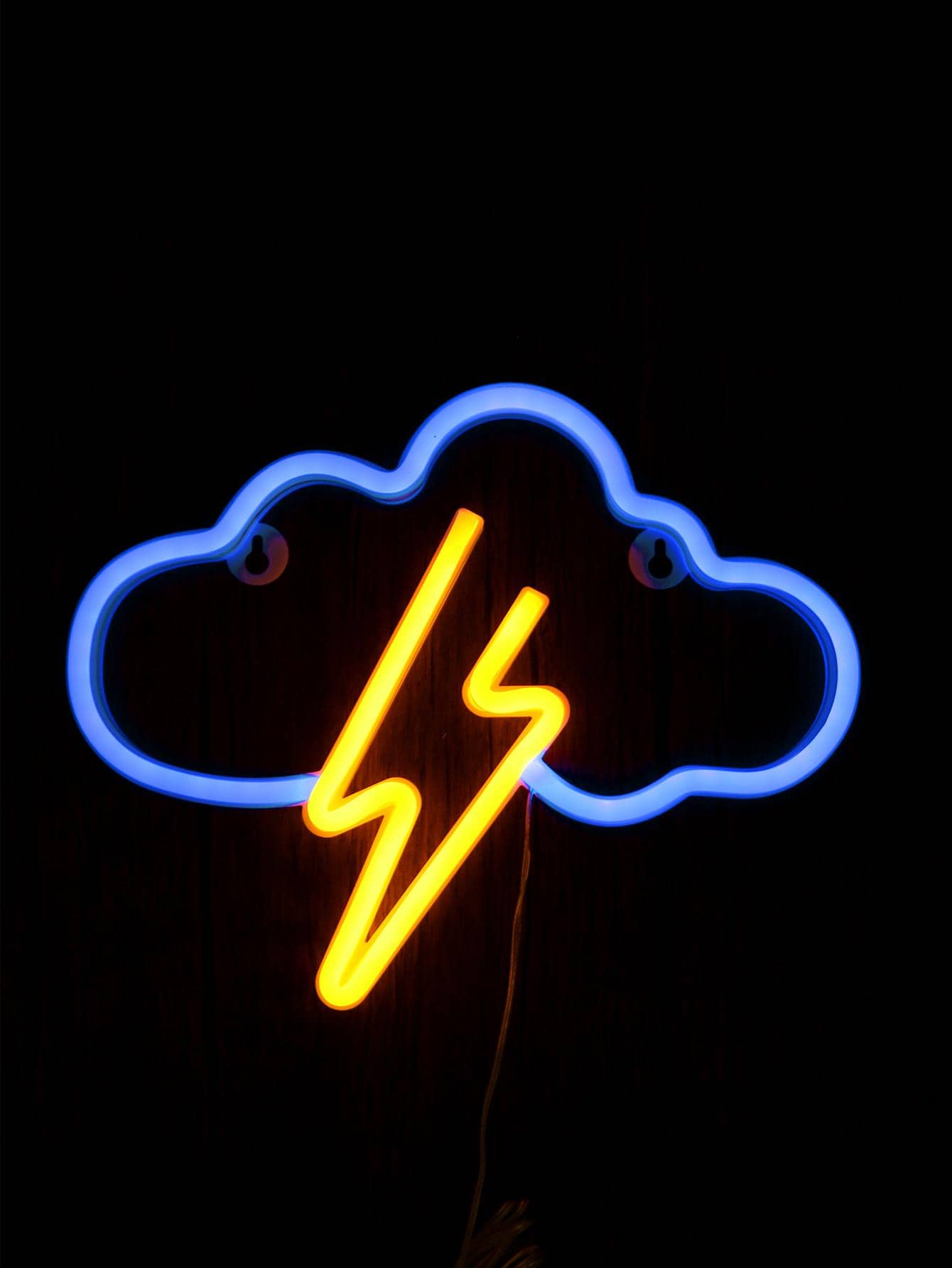 1pc Cloud & Lightning Shaped Neon Light | SHEIN UK