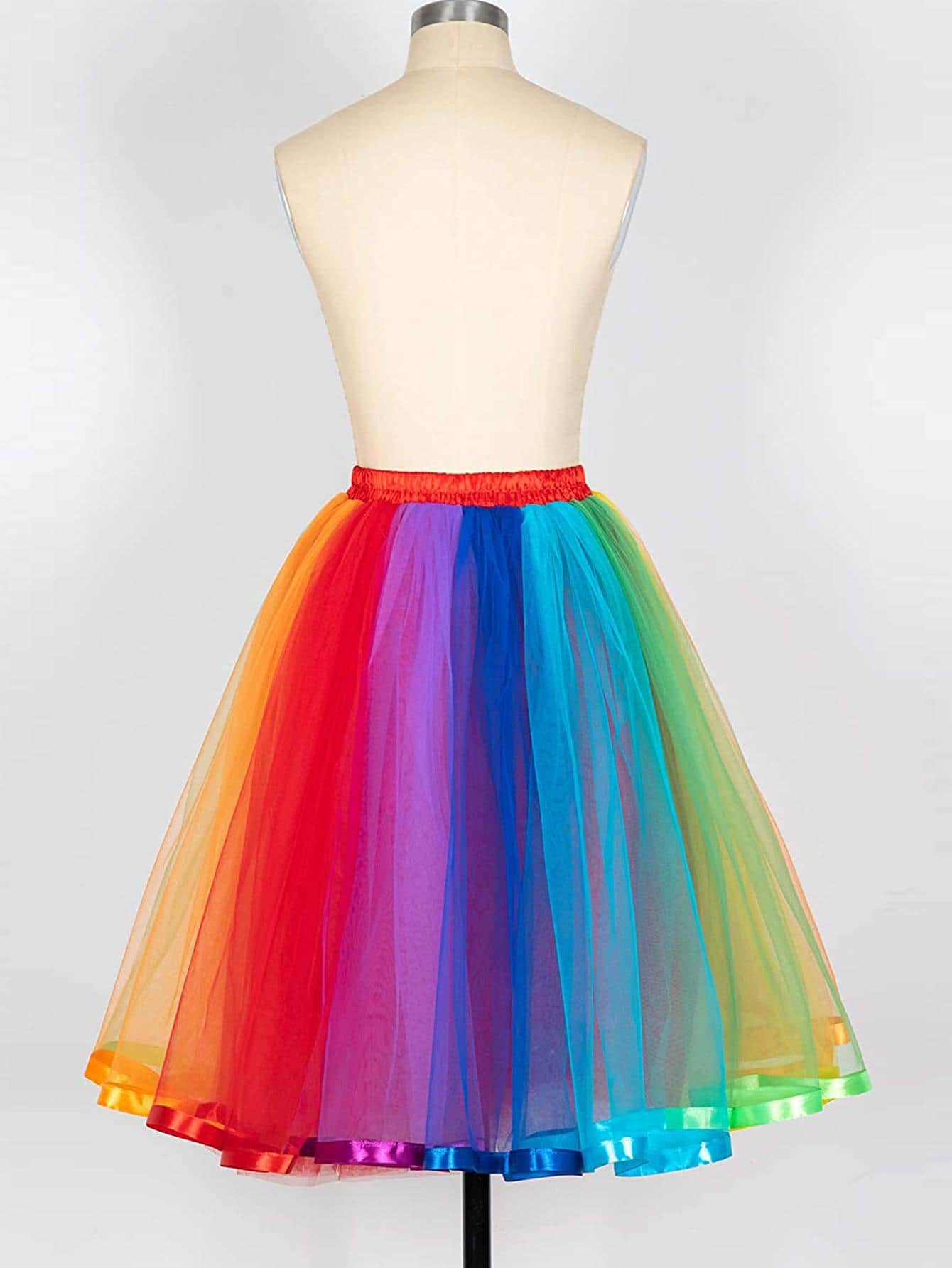 Colorblock Mesh Petticoat | SHEIN USA