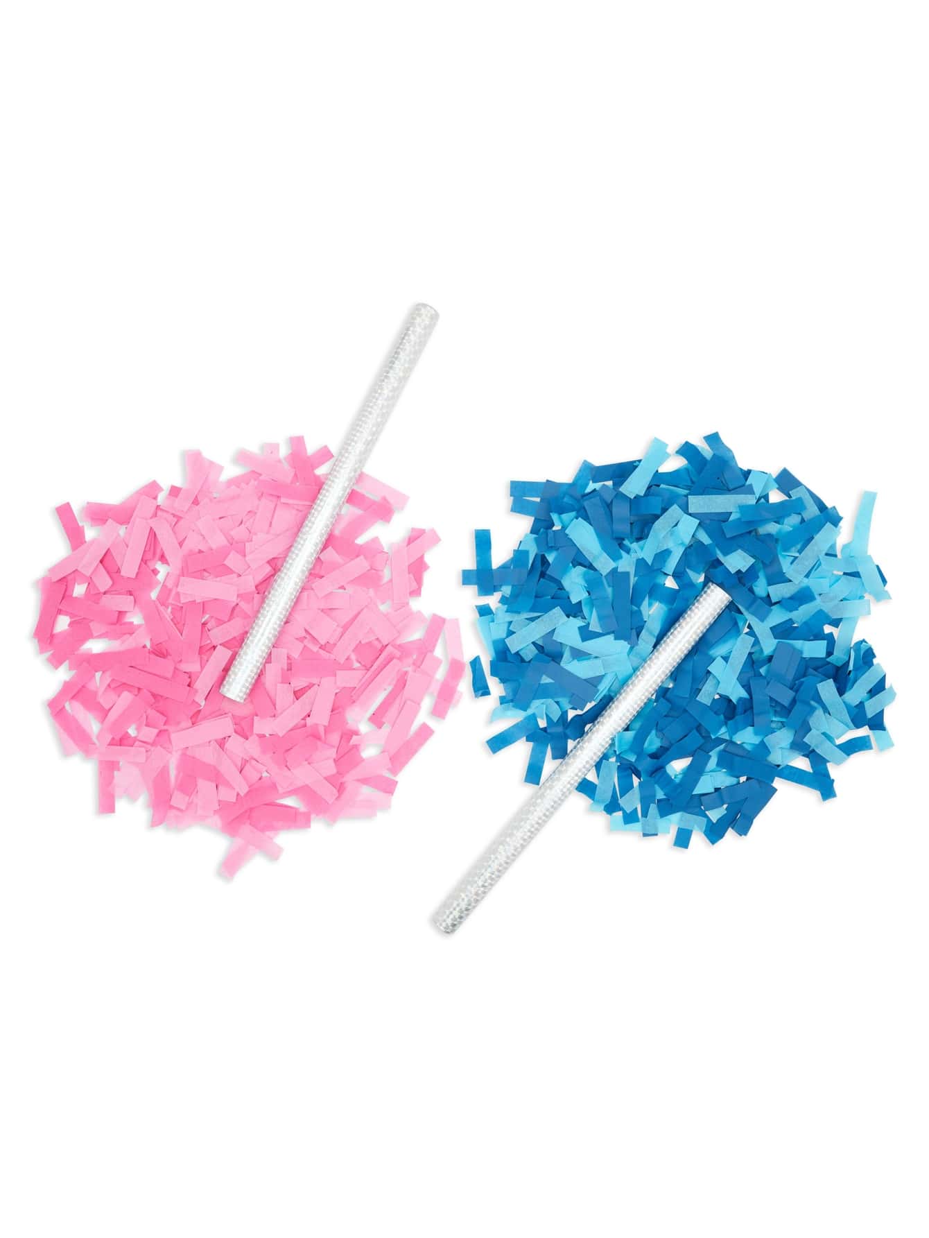 12 Pack Gender Reveal Confetti Wands, Flutter Sticks with Pink and Blue ...