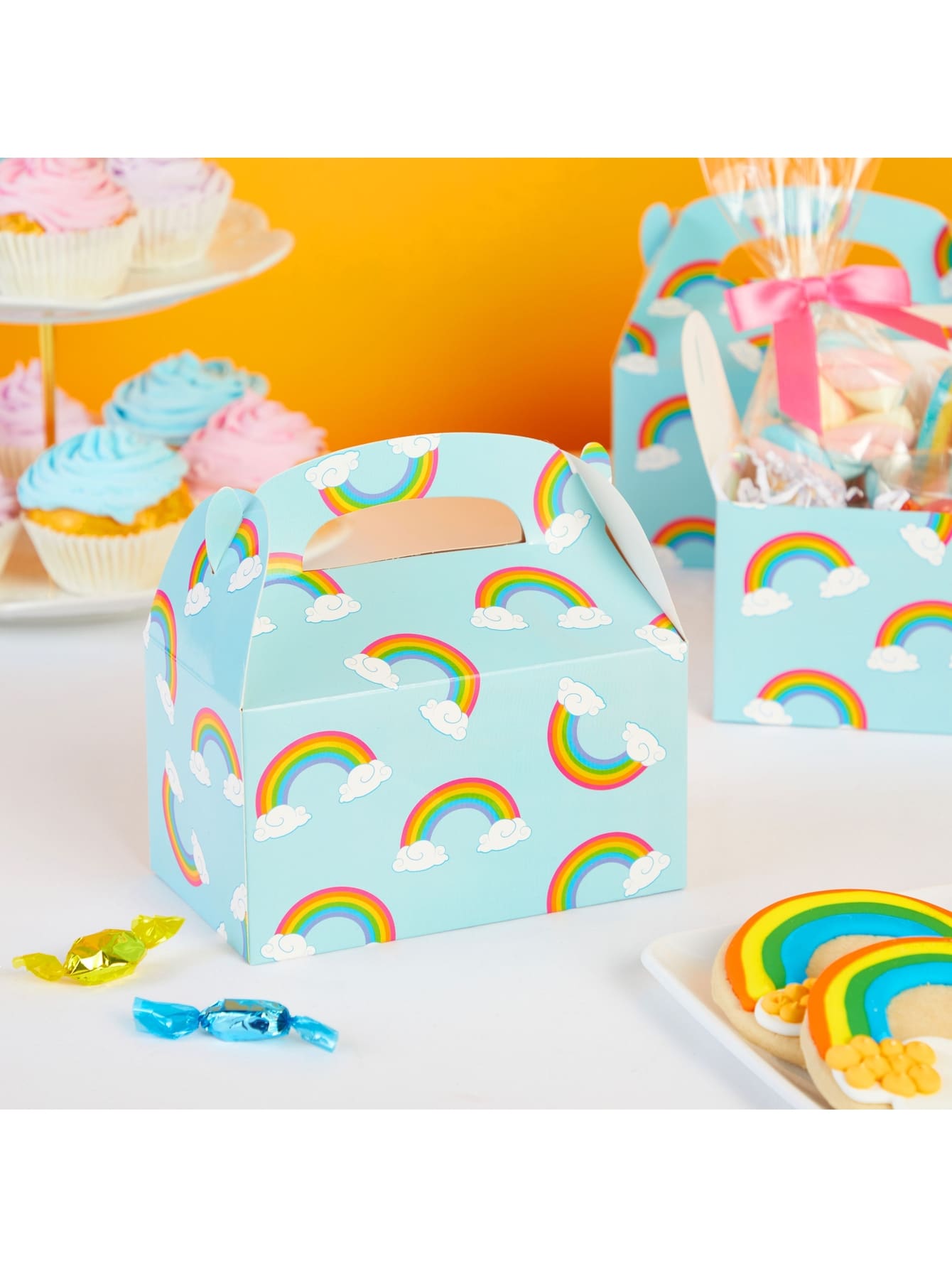Blue Panda 24 Pack Rainbow Gable Boxes, Goodie Gift Box for Kids ...