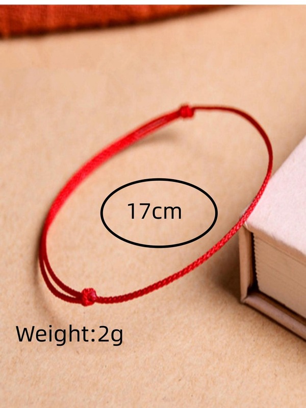 Minimalist Solid Red String Bracelet | SHEIN USA