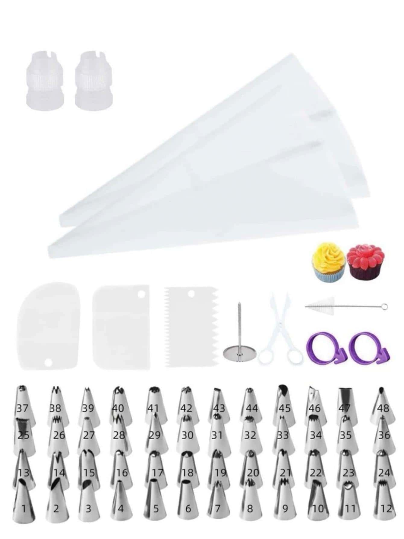 60pcs Piping Nozzle & Pastry Bag Set