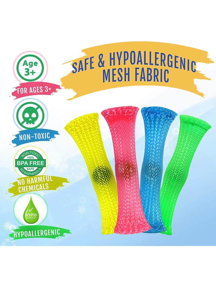 10PCS Mesh and Marble Fidget Toys - Slide Push Squeeze Stress Relieve ...