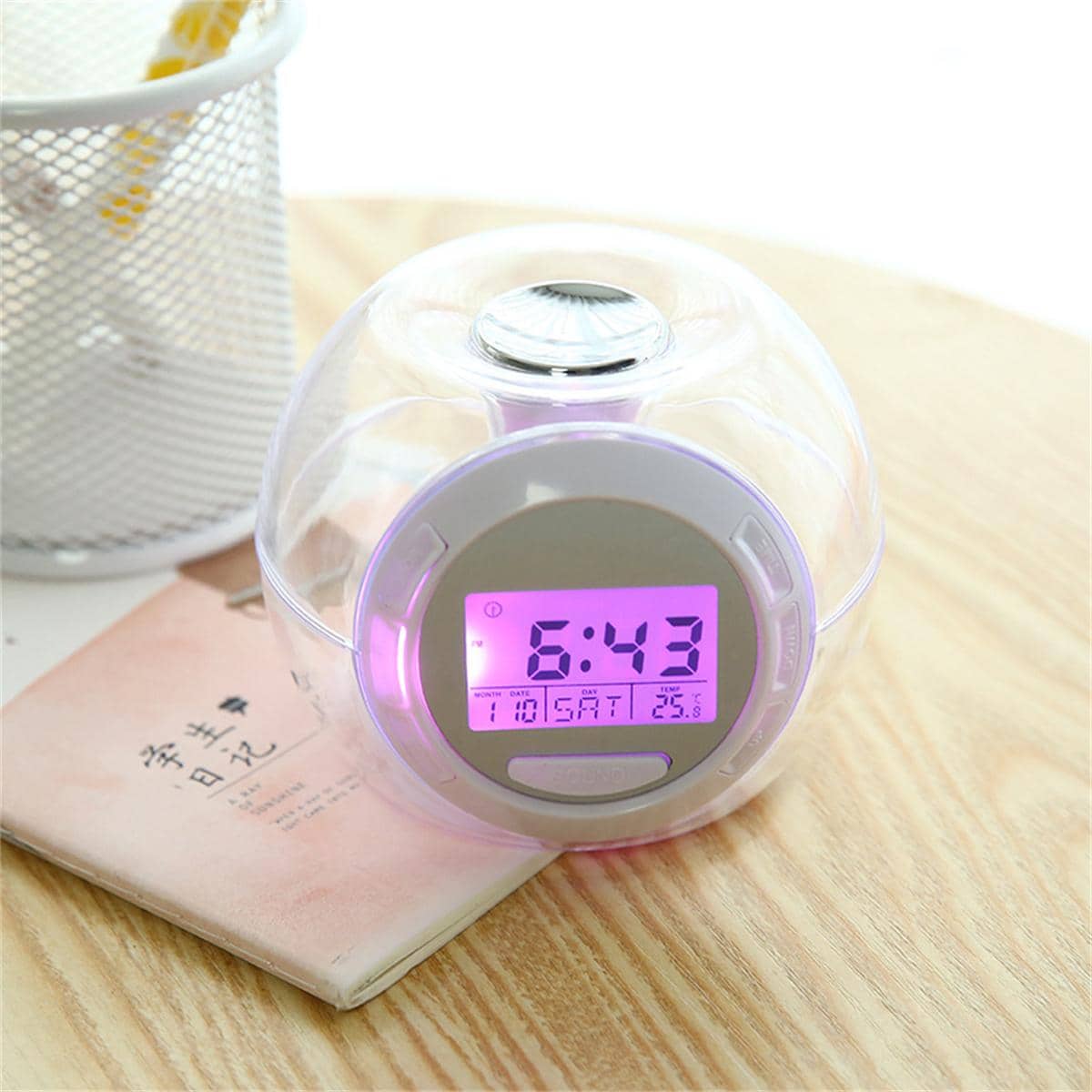 1pc Colorful Cartoon Alarm Clock Led Backlight Student Lazy Bedside ...