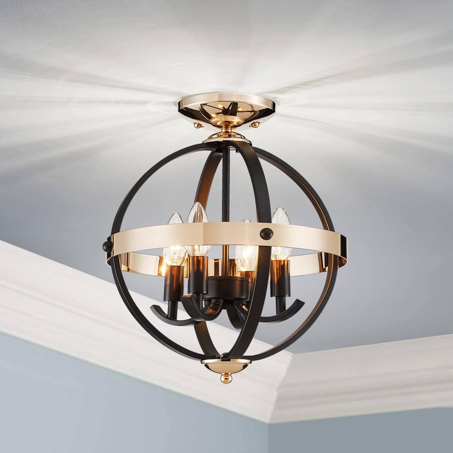 AGV LIGHTING CL029 Rustic Ceiling Light, Close To Ceiling Light, Rustic ...