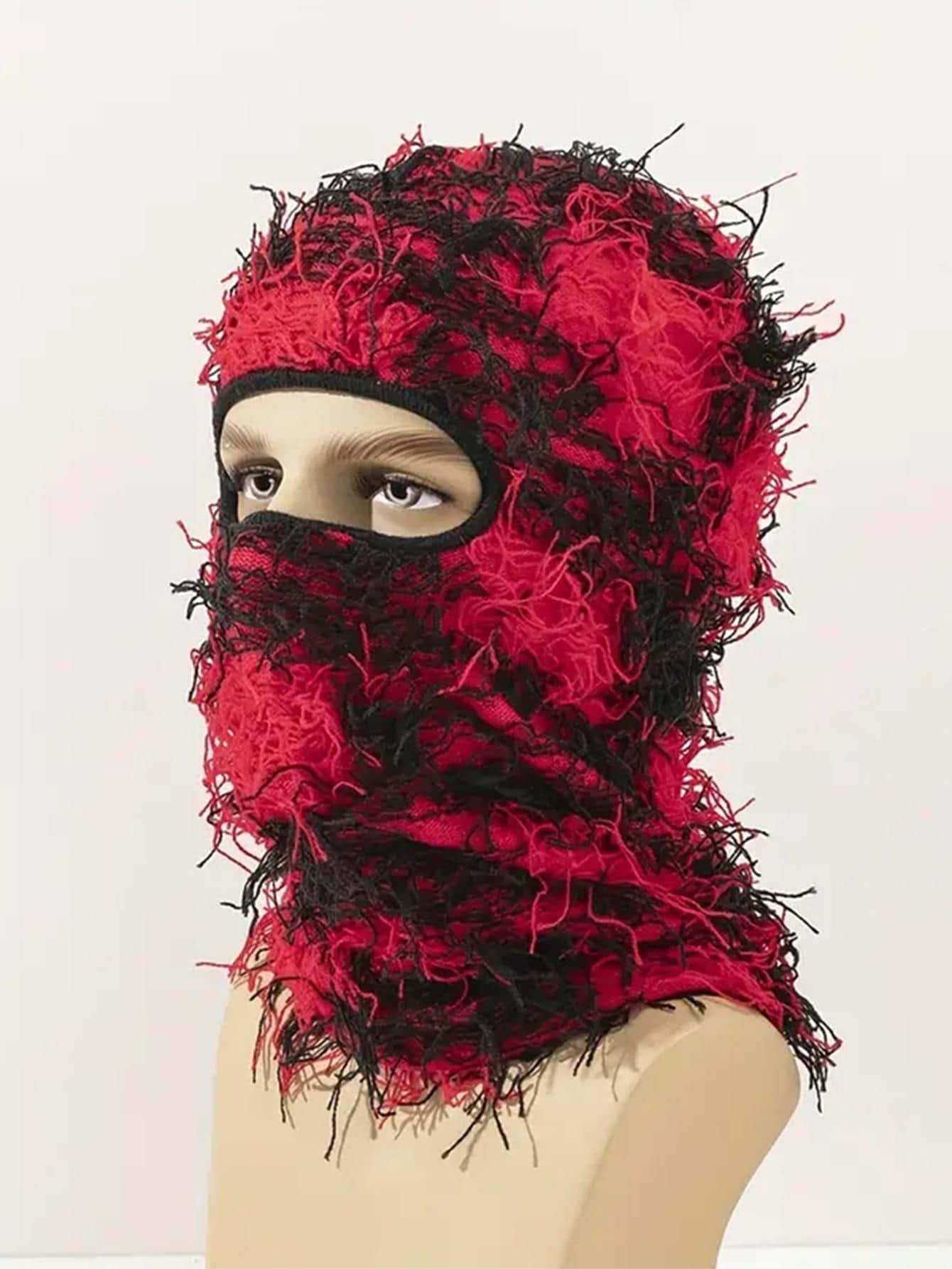 Two Tone Fuzzy Balaclava Cap | SHEIN USA