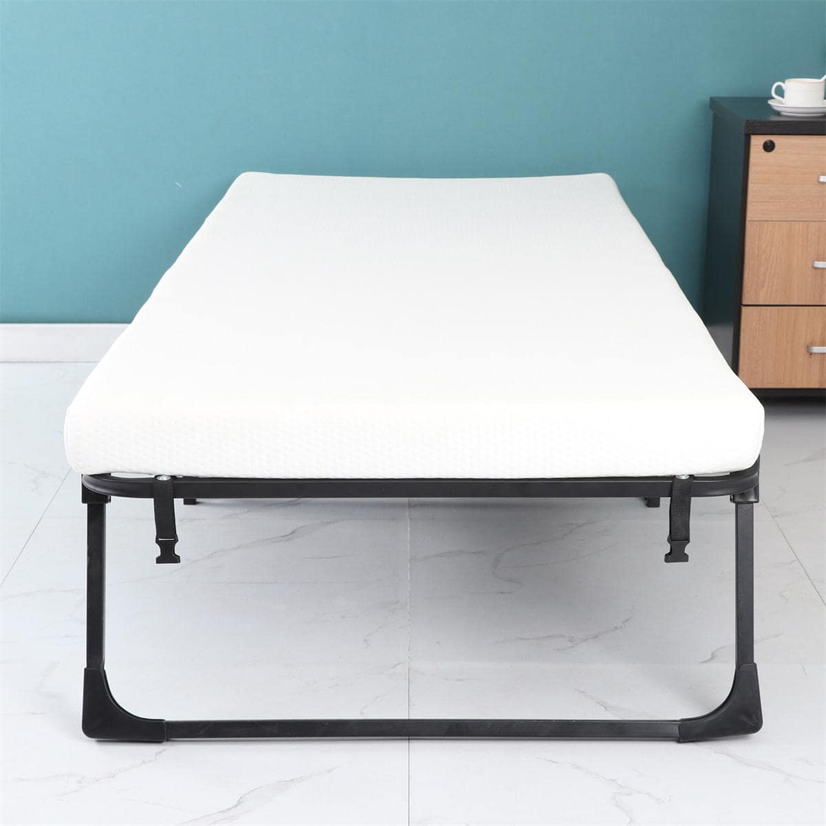 Folding Bed with Memory Foam Mattress Foldable Guest Bed Cots for ...