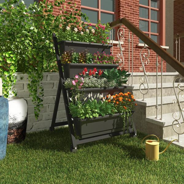 FLEXIMOUNTS 4-Tiers Freestanding Vertical Raised Garden Bed Elevated ...