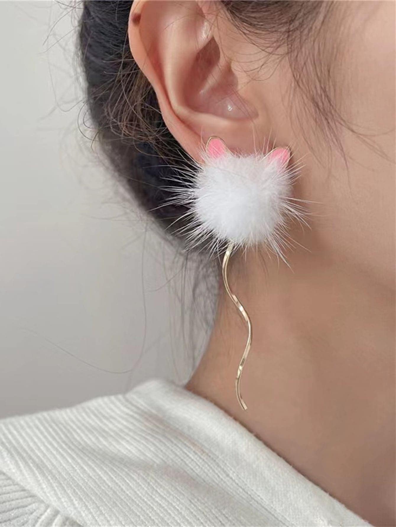 Pom Pom & Ear Drop Earrings | SHEIN USA