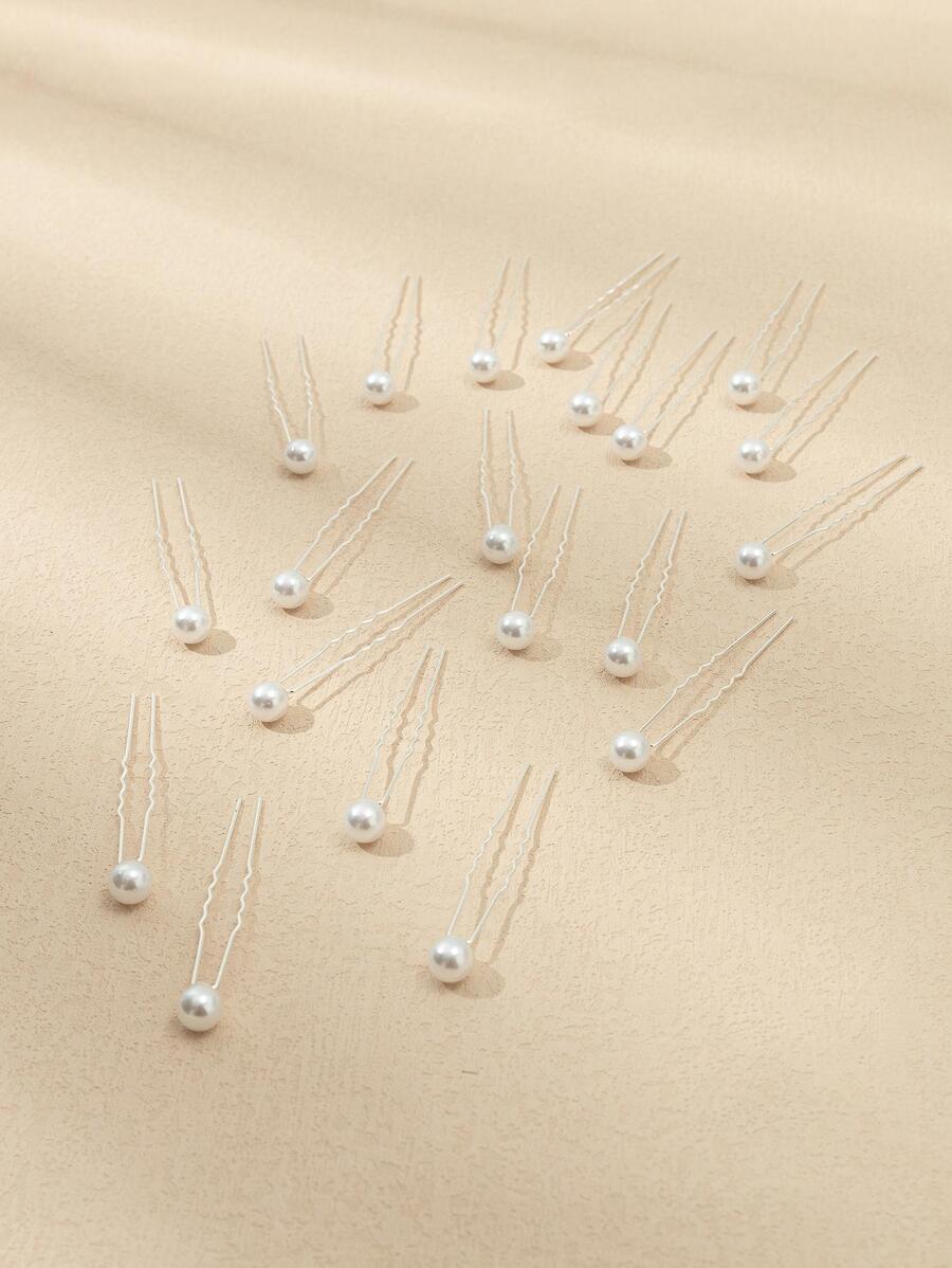 20pcs Hair Pins With Faux Pearl & Rhinestone Decor, Suitable For Updo ...